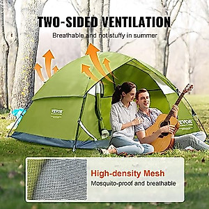 Vevor Camping Tent, 7 x 7 x 4 ft, Waterproof, Lightweight, Backpacking, with Door, for Outdoor Family Camping, Hiking, Hunting, Mountaineering Travel