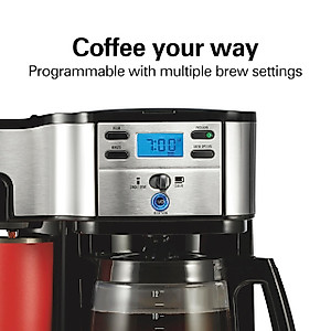 Hamilton Beach 2-Way Brewer Coffee Maker, Single-Serve and 12-Cup Pot, Black
