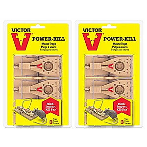 Victor M143SSR 2-Pack Power-Kill Mouse 6 Traps, Tan