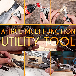 Multitool 24-in-1 with Mini Tools Knife Pliers and 11 Bits - Multi Tool All in One Multi Function Gear for Men Best Multi-tool Kit for Work EDC Camping Backpacking Survival - Great Gift for Men 2238