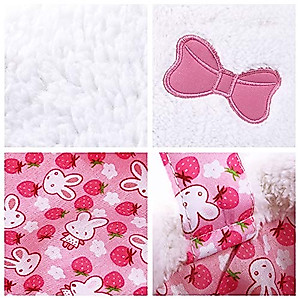 Easter Eggs Basket, Fluffy Bunny Baskets Cute Plush Rabit Basket with Foldable Bunny Ears, Easter Egg Hunts Easter Theme Party Supplies for Boys Girls (Pink)