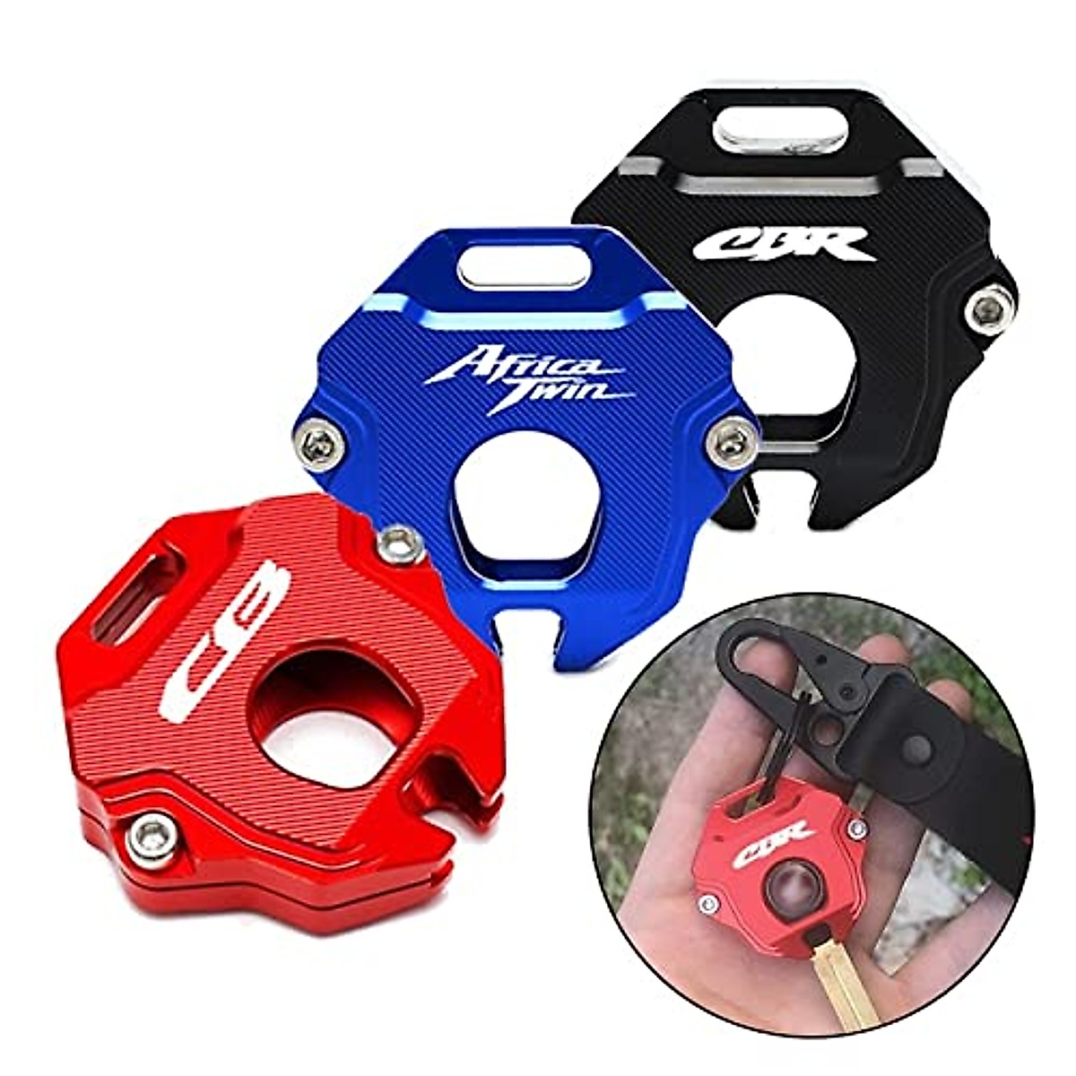 RAEFY Motorcycle Key Cover Keychain for Honda Africa Twin CRF1100 L CB650R CBR 650R 500R 250RR 1000RR CB500X CB1100 CB1000R (Color : Key Chain CB Grey, Size : Normal)