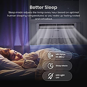 TOSOT 10,000 BTU Window Air Conditioner - Energy Star, Modern Design, and Temperature-Sensing Remote - Window AC for Bedroom, Living Room, and attics up to 450 sq. ft. , White