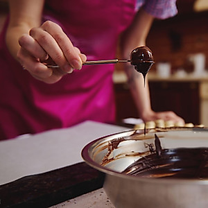 Marsrut Perfect DIY Dipping Chocolate Tool Set Reliable Stainless Steel Spiral Swirl Candy Fork for Handmade Praline and Truffle Baking Supply