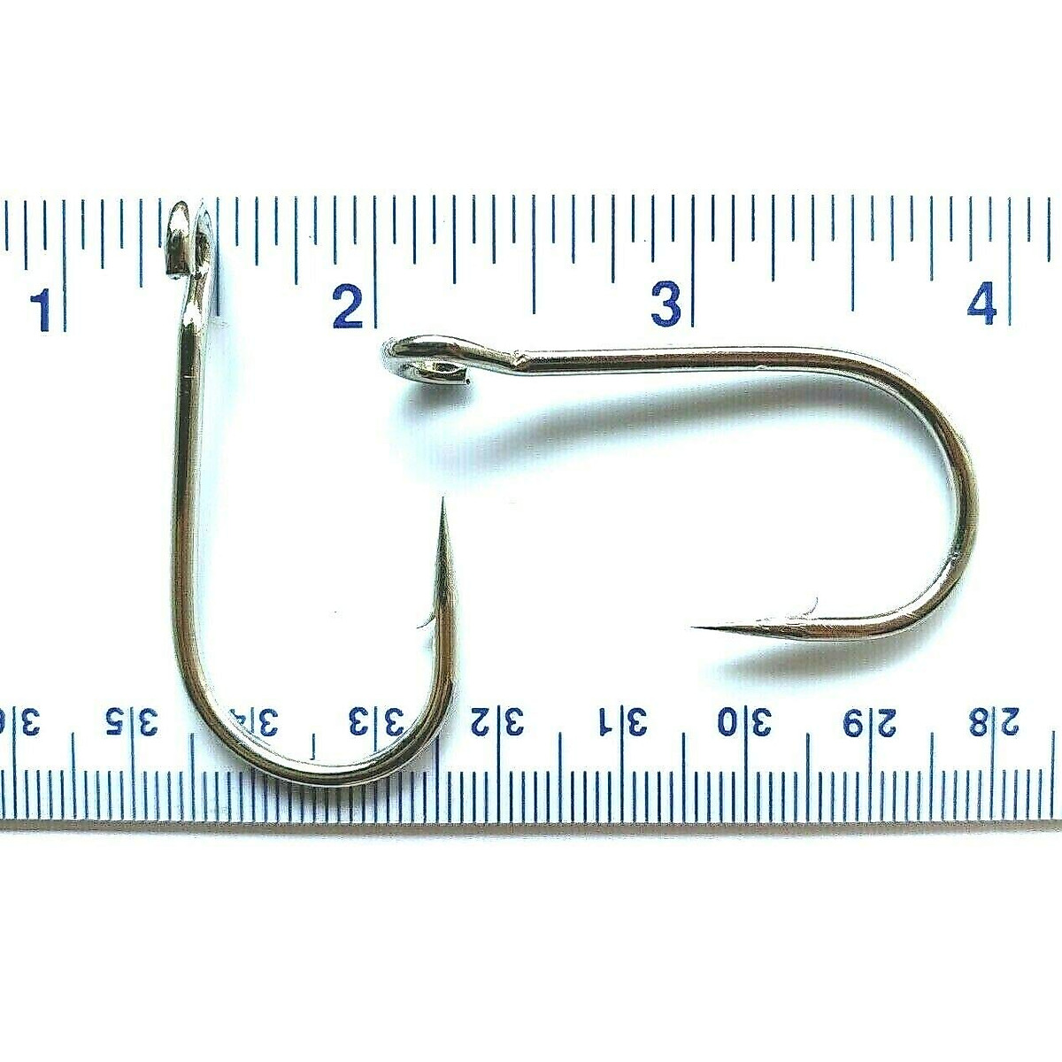 100 Gerry's Tackle 9171 6X Strong Nickel Plated Open Eye Siwash Hooks Size 4/0