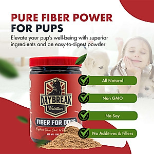 Daybreak Nutrition Fiber for Dogs Psyllium Husk, Beet Root, Dandelion Root, and Prebiotics to Aid in Relief from Diarrhea, Constipation, Anal Gland Issues, and Scoots