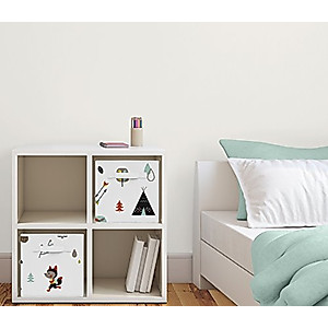 Sweet Jojo Designs Outdoor Adventure Foldable Fabric Storage Cube Bins Boxes Organizer Toys Kids Baby Childrens for Collection Set of 2