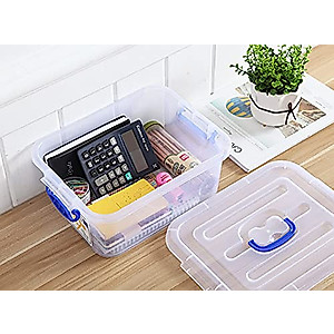 9 Quart Clear Storage Latch Bins with Lids/Handle, Plastic Clear Stackable Box, 9-Liter (2 Pack)