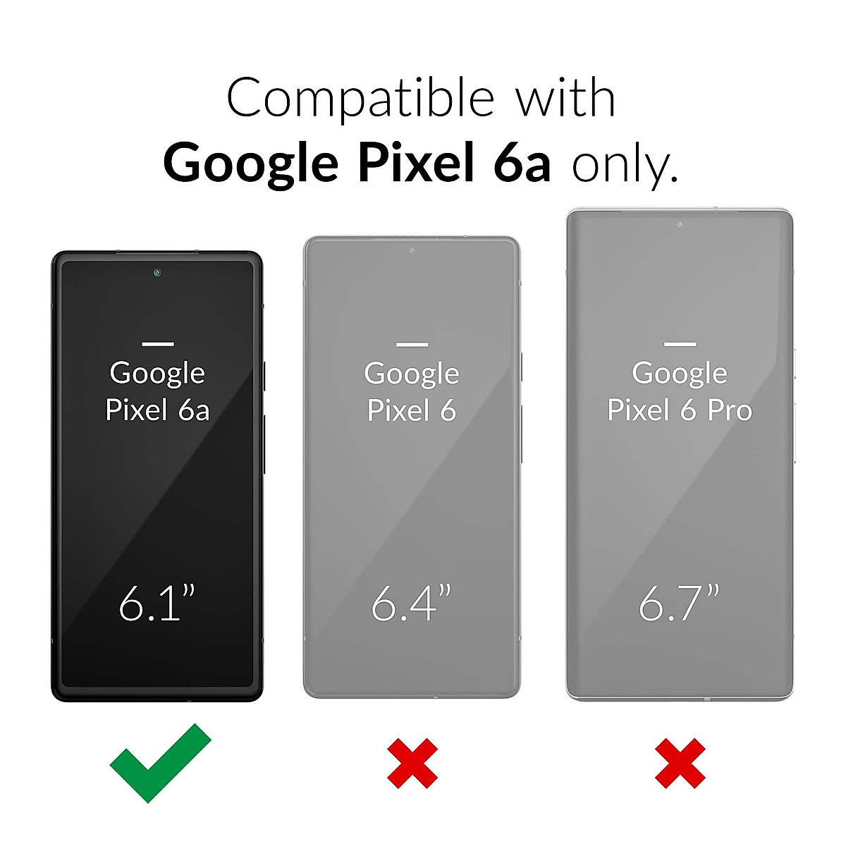 Crave Dual Guard for Google Pixel 6a Case, Shockproof Protection Dual Layer Case for Google Pixel 6a - Black
