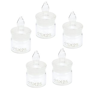 POPETPOP Laboratory Sampling Glass Weighing Bottle: 5pcs Clear Specific Gravity Bottles Equipment Laboratory Supply Weighing Holder Iwith Interchangeable Ground Stopper
