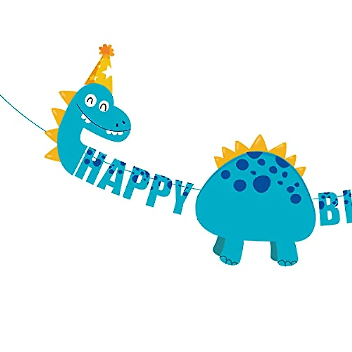 Dinosaur Happy Birthday Banner Cute Pre-Assembled Party Supplies Decorations