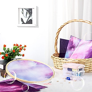 Macarrie 6 Pieces Aida Cloth 14 Count Embroidery Fabric 11.81 x 17.72 Inch Cross Aida Sky Printed Patterns Cross Cloth Embroidery Cloth for DIY Art Craft Handwork