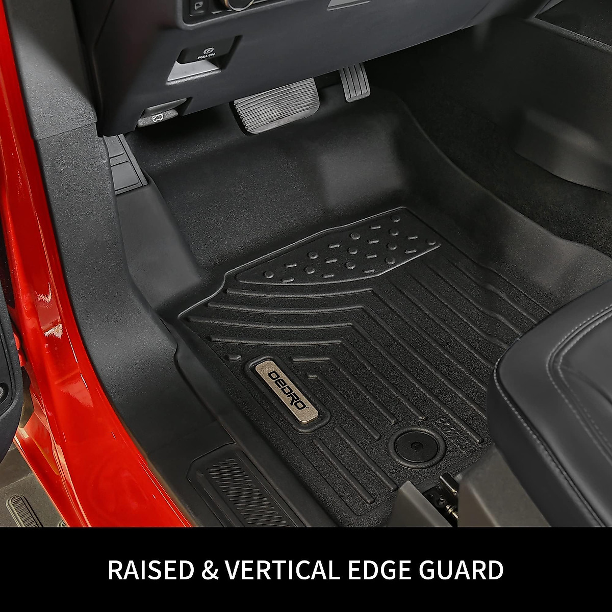 OEDRO Floor Mats Fit for 2015-2019 Ford Explorer Without 2nd Row Center Console, TPE All Weather Car Mats Accessories Includes 1st 2nd and 3rd Row Full Set Liners
