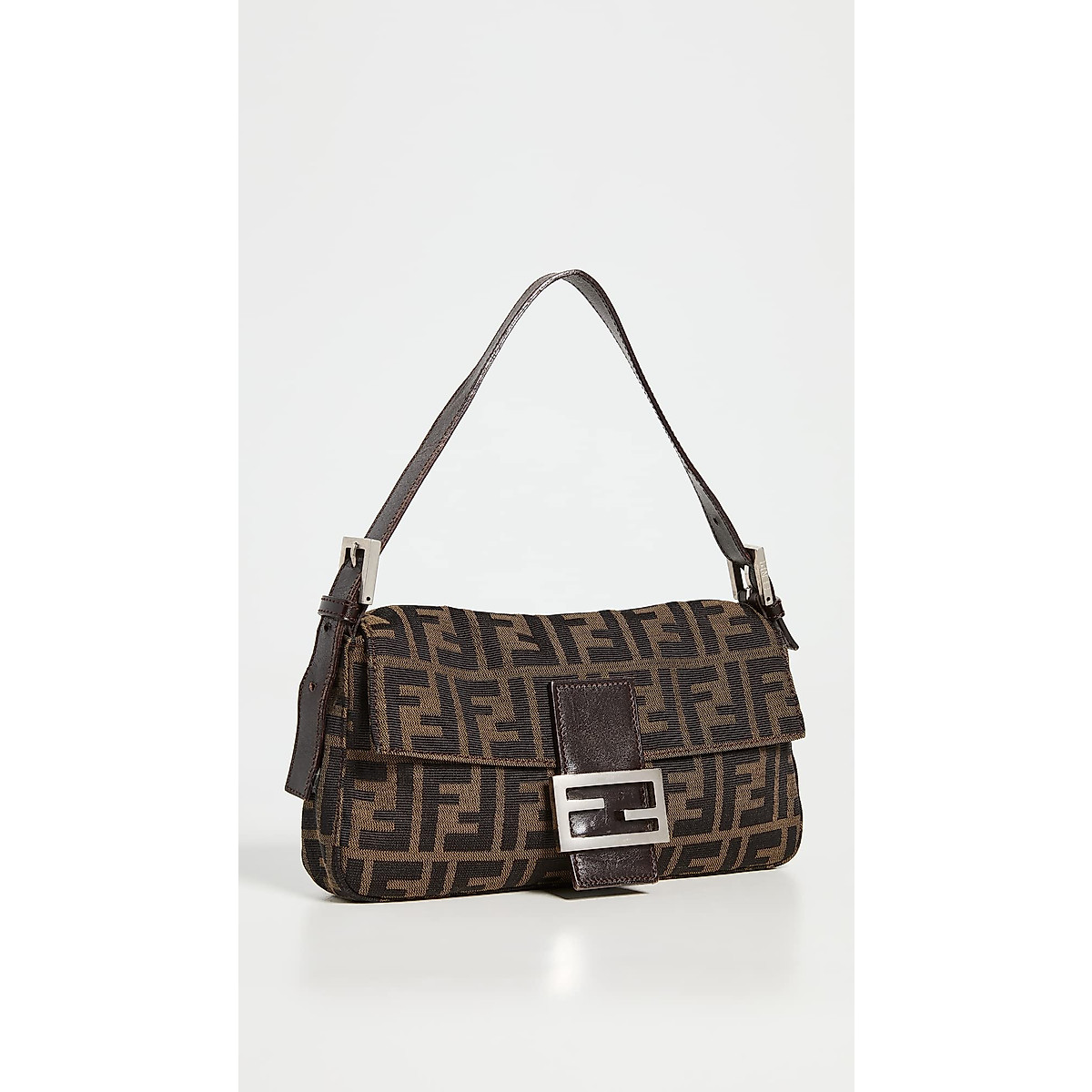 FENDI Women's Pre-Loved Baguette, Zucca, Brown, One Size
