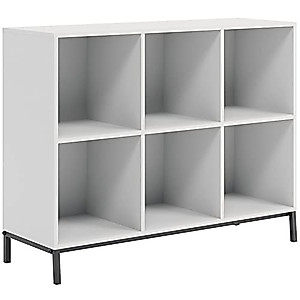 Sauder North Avenue White 6-Cube Cubby Organizer Bookcase, White Finish