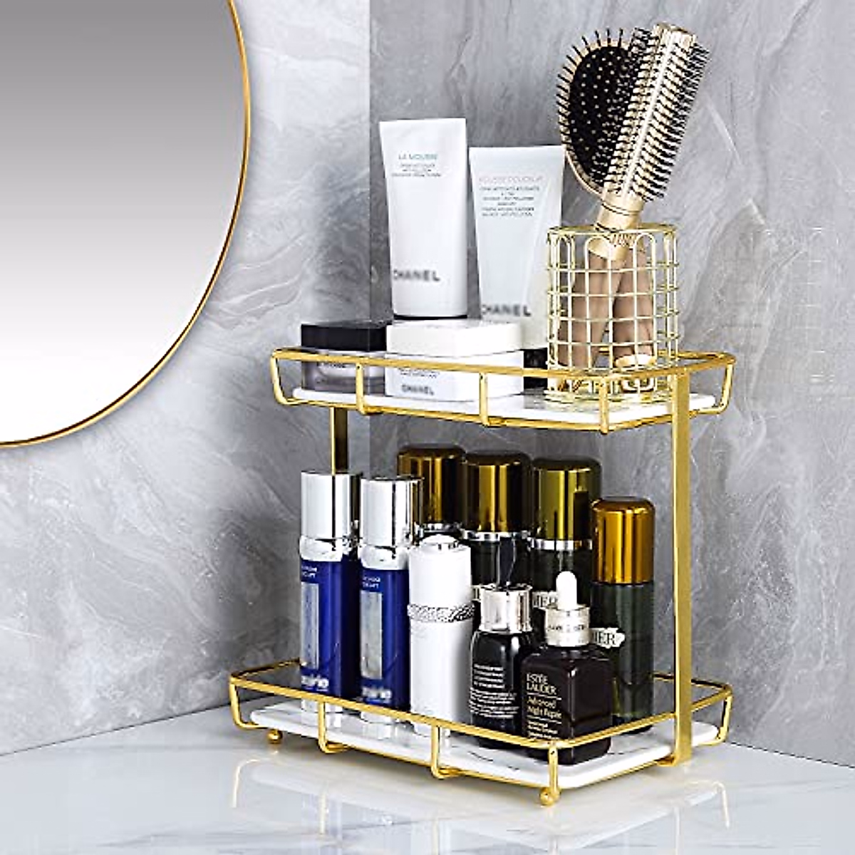 Dobbyby Bathroom Organizer Countertop & Soap Holder
