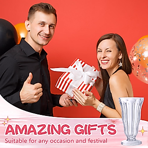 Mifoci 20 Pcs Milkshake Glasses 16 oz Old Fashioned Soda Glass Footed Ice Cream Cups Clear Shatterproof Sundae Glasses Thick Plastic Fountain Glasses for Juice Sundae Milk Tropical Drinks Party