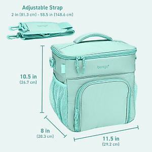 Bentgo Prep Deluxe Insulated Multimeal Bag - Lunch Box Bag, Holds 5 Meals, Premium Insulation up to 8 Hrs, Durable, Water-Resistant - Large Capacity For Adult Meal Prep (Coastal Aqua)