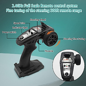 Losbenco High Speed RC Cars 40KPH for Adults, 1:16 Scale Remote Control Car, 4WD All Terrain Off-Road Monster RC Truck with Bright Headlight 2 Rechargeable Batteries for Kids and Adults