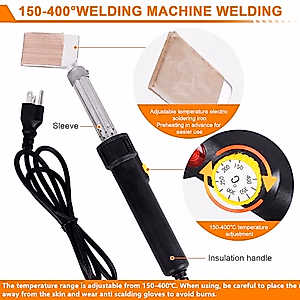 JIAWANSHUN PU Round Belt Welding Machine Polyurethane Belt Welder Round Belt Welder 110V with 150-400 ℃ Adjustable Temperature Electric Soldering Iron (One Set)