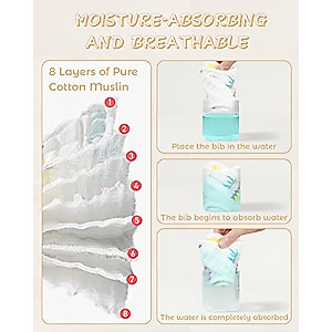 Muslin Baby Bibs 6 Pack Baby Bandana Drool Bibs 100% Cotton for Teething and Drooling, 6 Set for Unisex Boys Girls