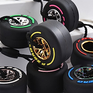 kingsea Racing Tire Keychain, 3D Cute Tire Key Chain, Soft Rubber Wheel Tyre Auto Keychain, Used for Car Decoration, 3PCS