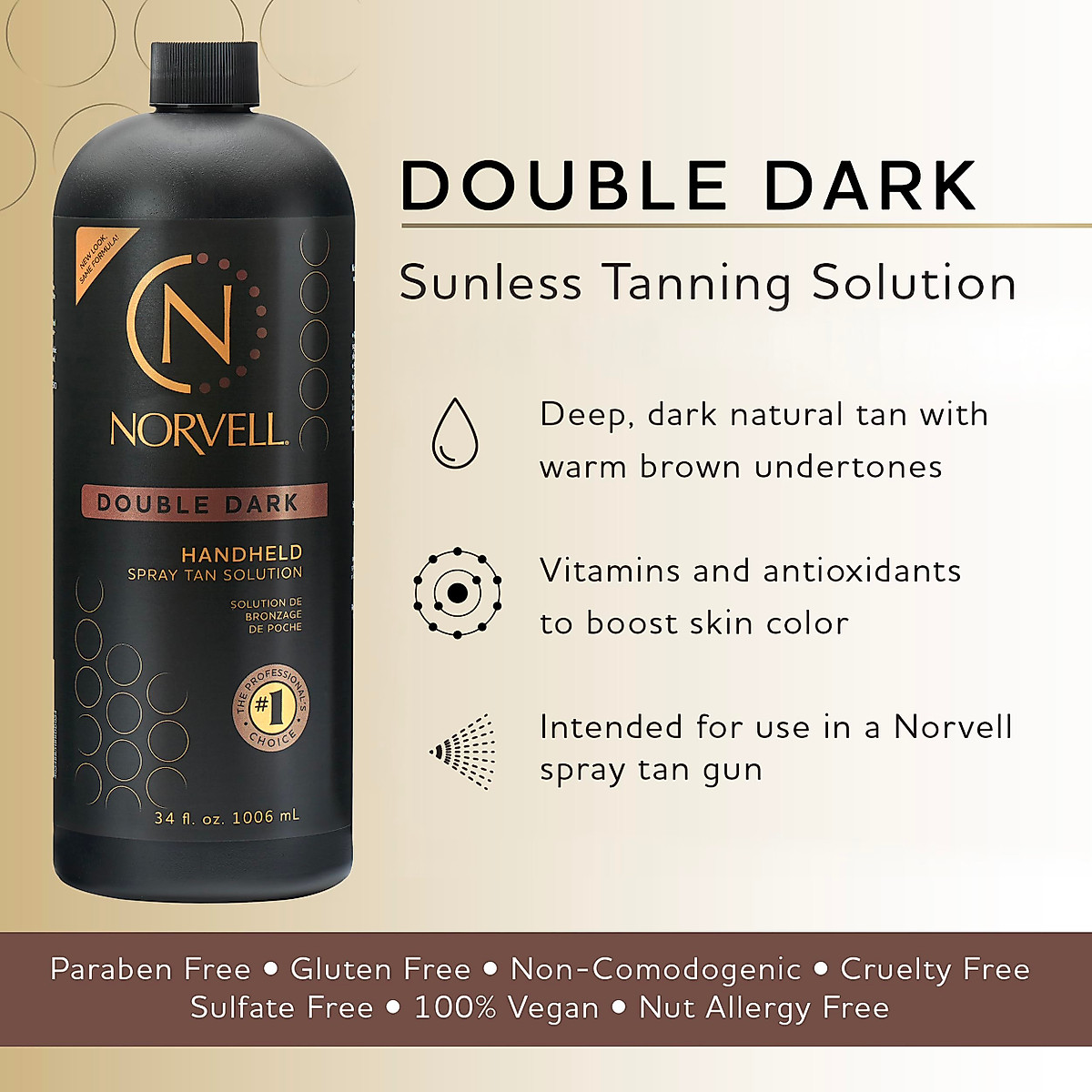 Norvell Premium Sunless Tanning Solution - Double Dark, 34 fl.oz.