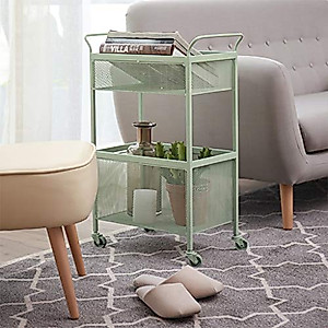 Magazine & Newspaper Baskets Magazine Rack Wrought Iron Rack Wheeled Living Room Book Storage Basket Bedroom Bedside Locker Living Room Storage Cart Floor-Standing Multi-Layer Storage Rack