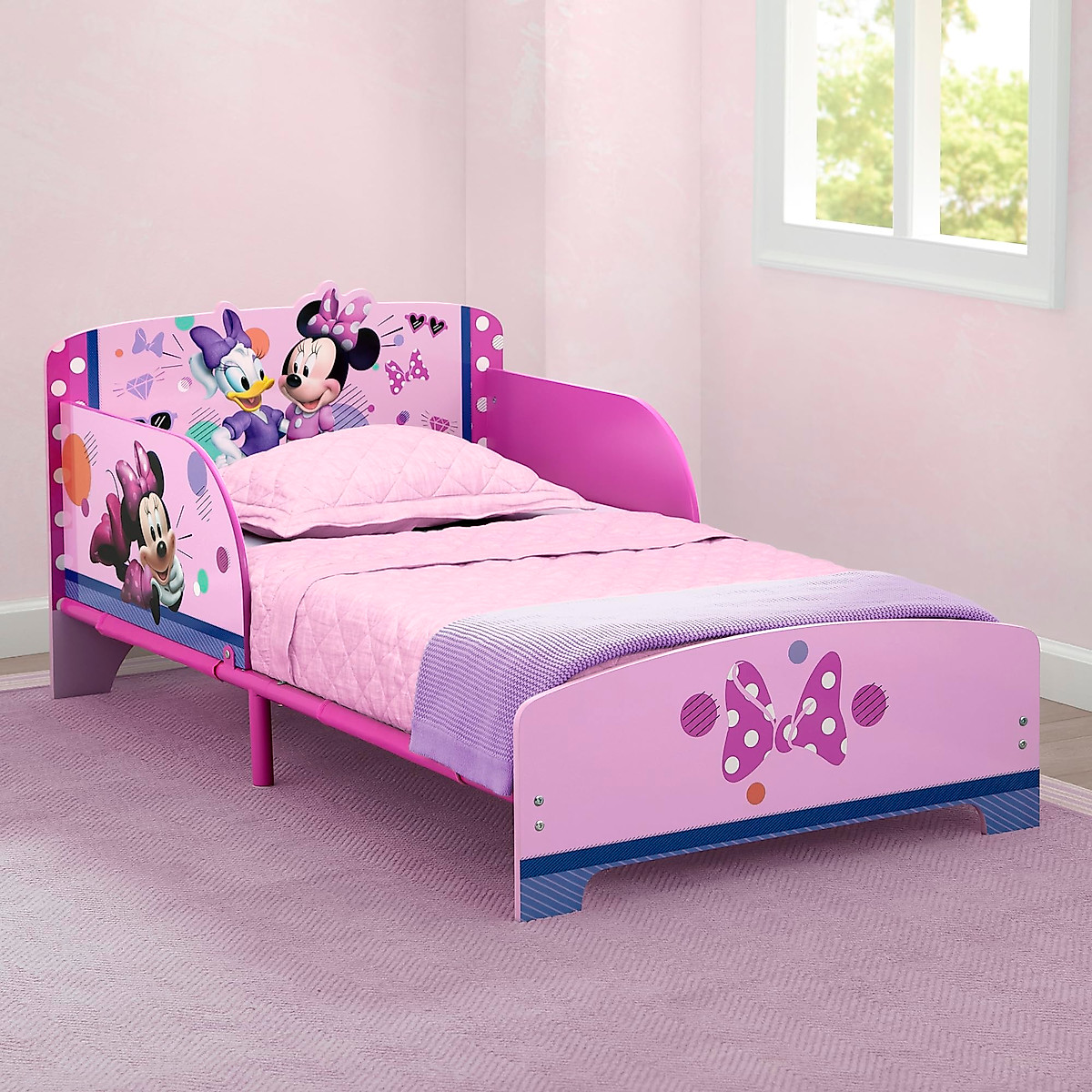Delta Children Wood and Metal Toddler Bed, Minnie Mouse