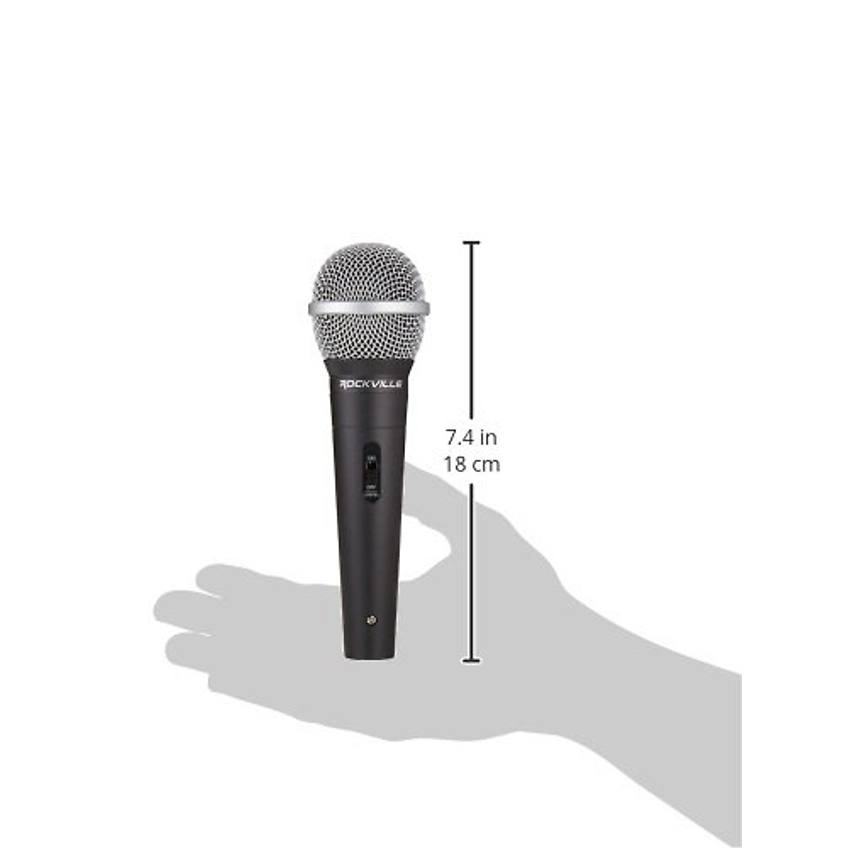 Rockville High-End Metal DJ Handheld Wired Microphone Mic w (2) Cables (RMC-XLR), Black