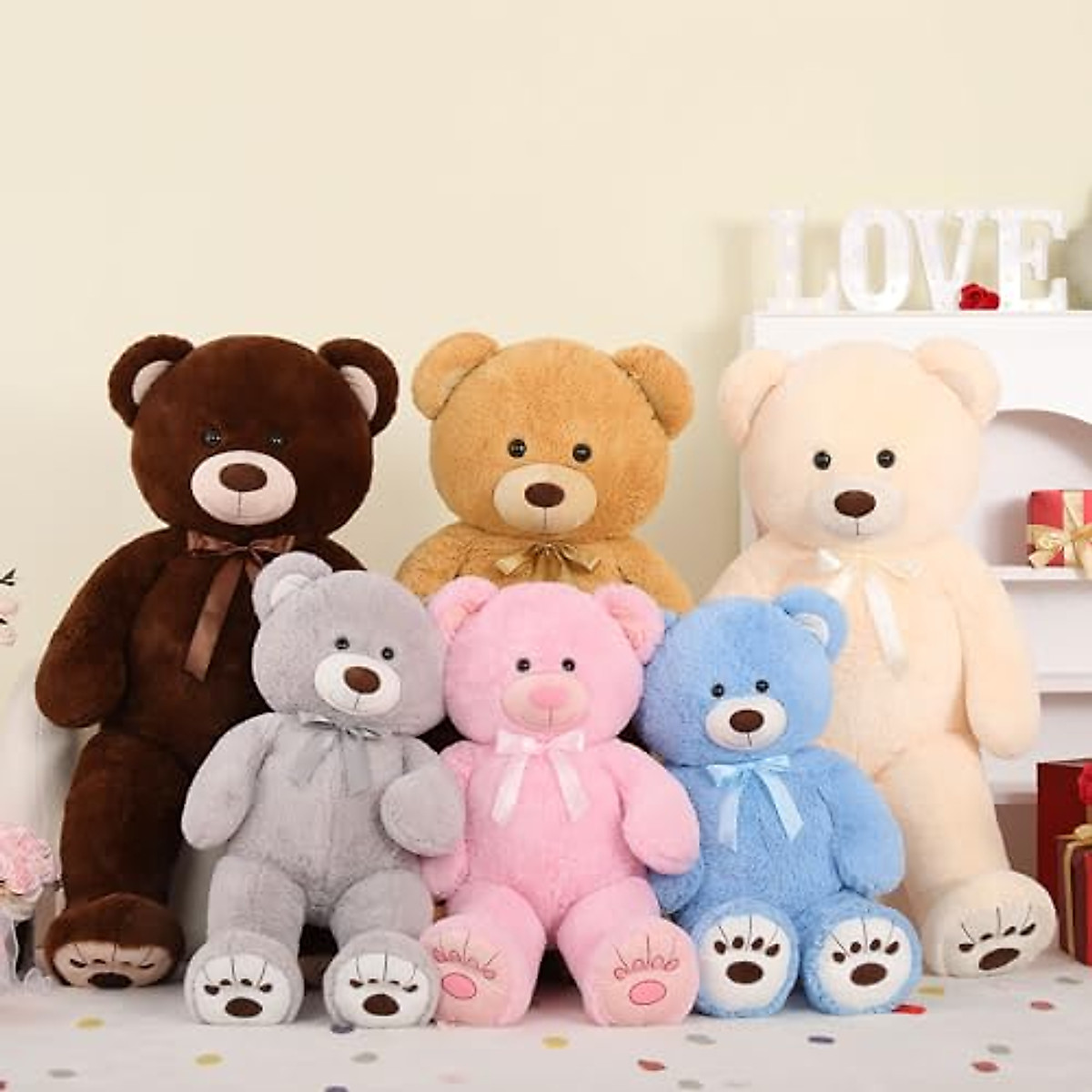 MorisMos Giant Teddy Bear Stuffed Animal, Big Teddy Bear Life Size, 36in Large Teddy Bear Cuddly Soft for Baby Shower, Boys, Girls