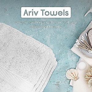 Ariv Towels 4-Piece Large Premium Bamboo Cotton Bath Towels Set- Suitable for Sensitive Skin & Daily Use- Soft, Quick Drying & Highly Absorbent Towels for Bathroom, Gym, Hotel & Spa - 30" X 52"- White
