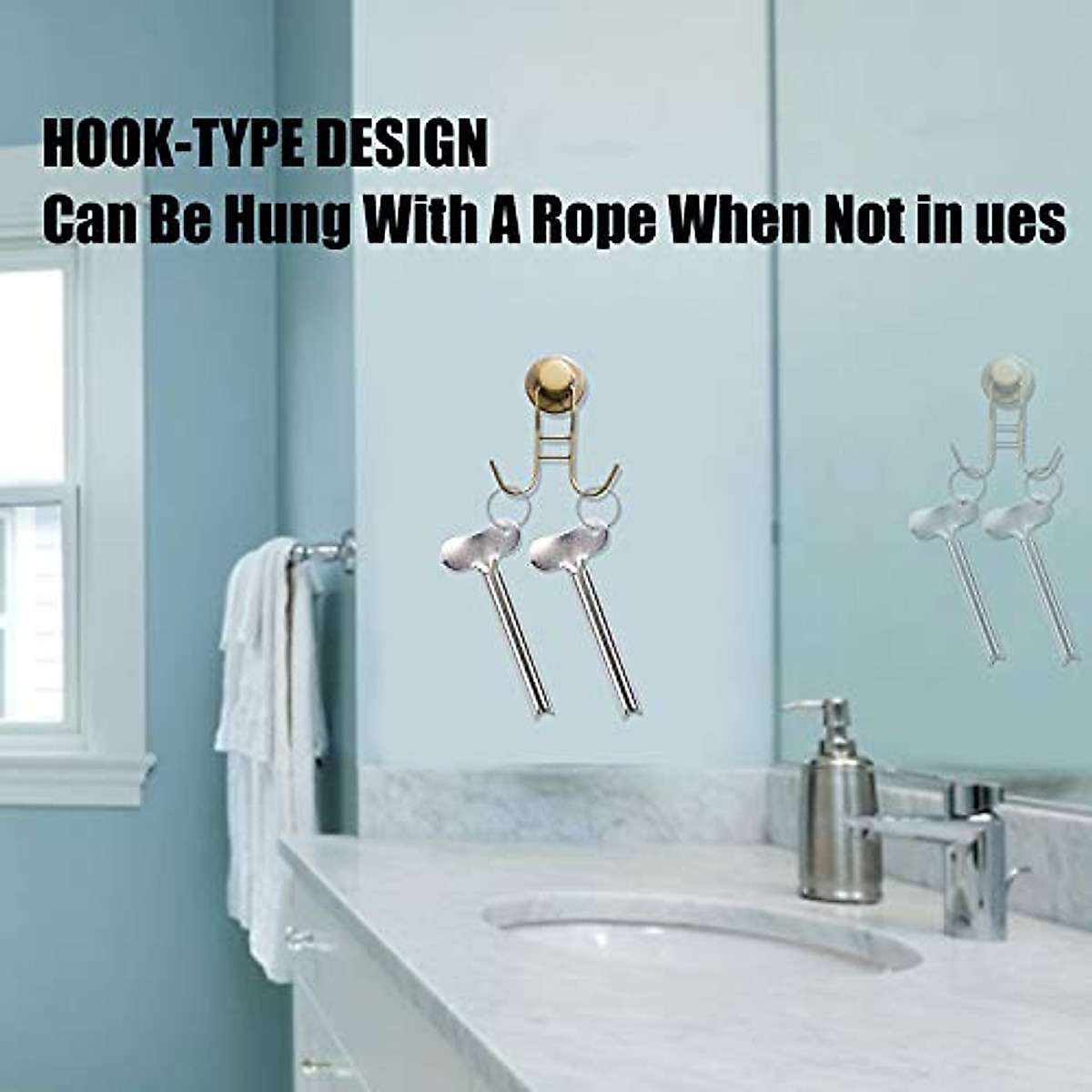 Azure Zone, 10 Pcs Stainless Steel Toothpaste Tube Squeezers Key Roller Tube Creams Paint Squeezer Tool for Bathroom Hair Dye Cosmetic