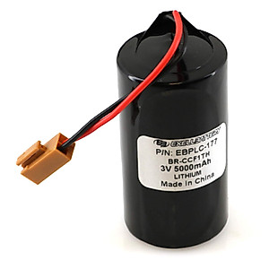 PLC Lithium 3V 2200mAh Computer Backup Battery, Replaces Ge Fanuc CNC 16i, CNC 18i, Cutler Hammer A20B-0130-K106, A98L-0031-0007, Dantona COMP-177, Energy+ BR-CCF1TH, Newark 25C3008, BR-CC7P