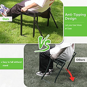 seasky Foldable Garden Kneeling and Seat,Anti-Tipping Garden Stool Widened Thick Soft Kneeling Pad, Heavy Duty Gardening Stool with Garden Tool Bag,Gardening Gift