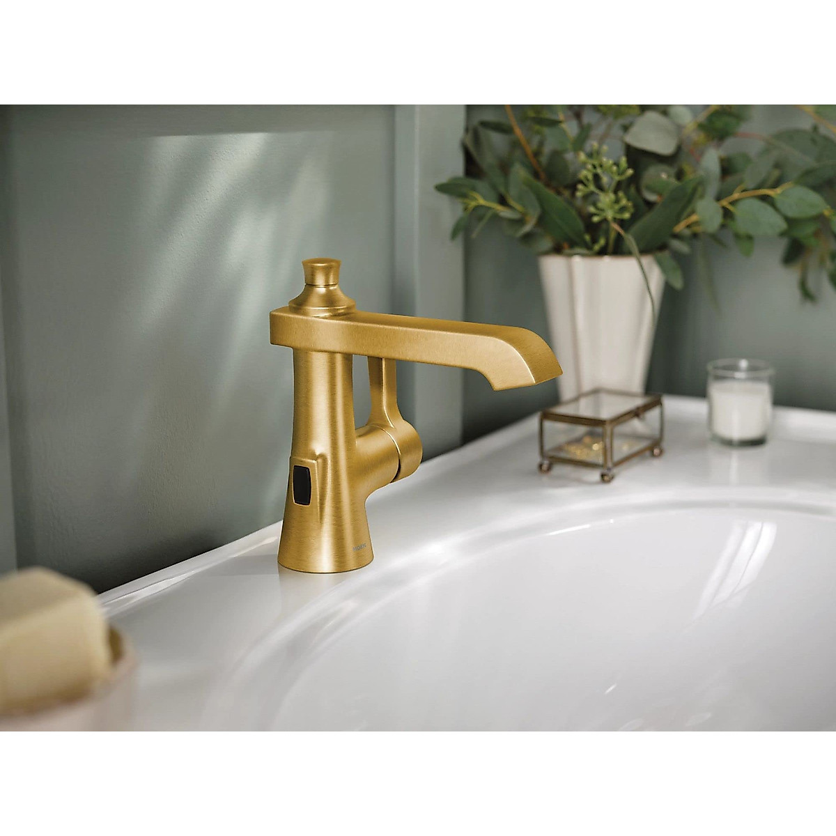 Flara S6981EWBG Motionsense Wave Touchless Single Handle Bathroom Sink Faucet, Brushed Gold