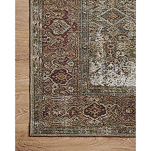 Amber Lewis x Loloi Georgie Collection GER-07 Moss/Salmon 5'-0" x 7'-6" Area Rug