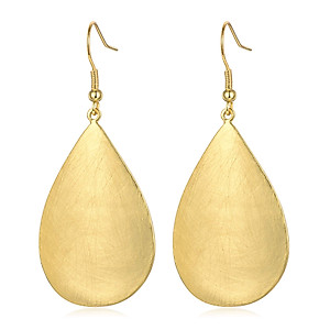 BIRSTONE Handmade Teardrop Earrings with Brushed Finished Dangle Earrings Princess Jasmine Halloween Costume Earrings