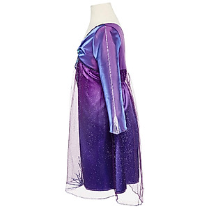 Disney Frozen Frozen 2 Elsa Purple Role-Play Dress with Diamond Gem, Fits Sizes 4-6x [Amazon Exclusive]