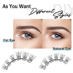 Mayhug Lash Clusters Eyelash Clusters 96 Pcs Individual Lashes D Curl, 0.05 Super Thin Band DIY Cluster Eyelash Extensions, Wispy Lash Clusters Mix 8-16 False Eyelashes Natural Look (MUGGY)