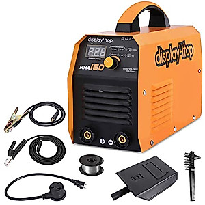 display4top MMA Stick Welder, 160A ARC Welder Machine IGBT Digital Display LCD Hot Start Inverter DC Stick Welder, 110/220V Dual Voltage Portable Welding Machine