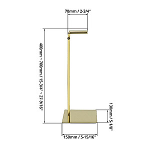 QWORK Purse Display Stands, 2 Pack Polished Gold Handbag Display Holder Jewelry Rack, (15.75" to 27.56") Adjustable Height Retail Countertop Single Hook Display Stand, for Bags,Purses,Wig, Jewelry
