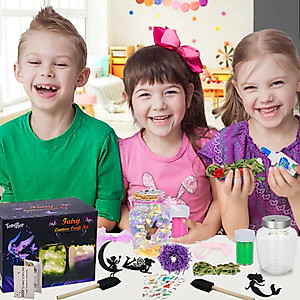 Fairy Lantern Craft Kit for Girls - 23pcs DIY Kits for Kids Arts and Craft Kits for Girls Ages 8-12, Fairy in A Jar Light Garden Kit, Creative Activities for School, Birthday Fairy Party Decorations
