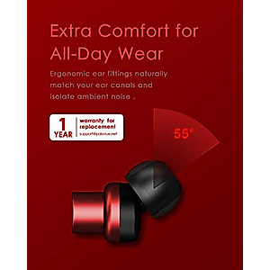 PALOVUE Lightning Headphones Magnetic in-Ear Earphones MFi Certified Earbuds with Mic Controller Compatible iPhone 14 13 12 11 Pro Max iPhone X XS Max XR iPhone 8 P iPhone 7 P EarflowPlus Metallic Red