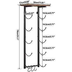 IBUYKE Industrial Towel Rack Wall Mounted, Metal Rack Towel Shelf,Towel Holder, Towel Storage for Bathroom Organizer Decor Rustic Brown TTR002H