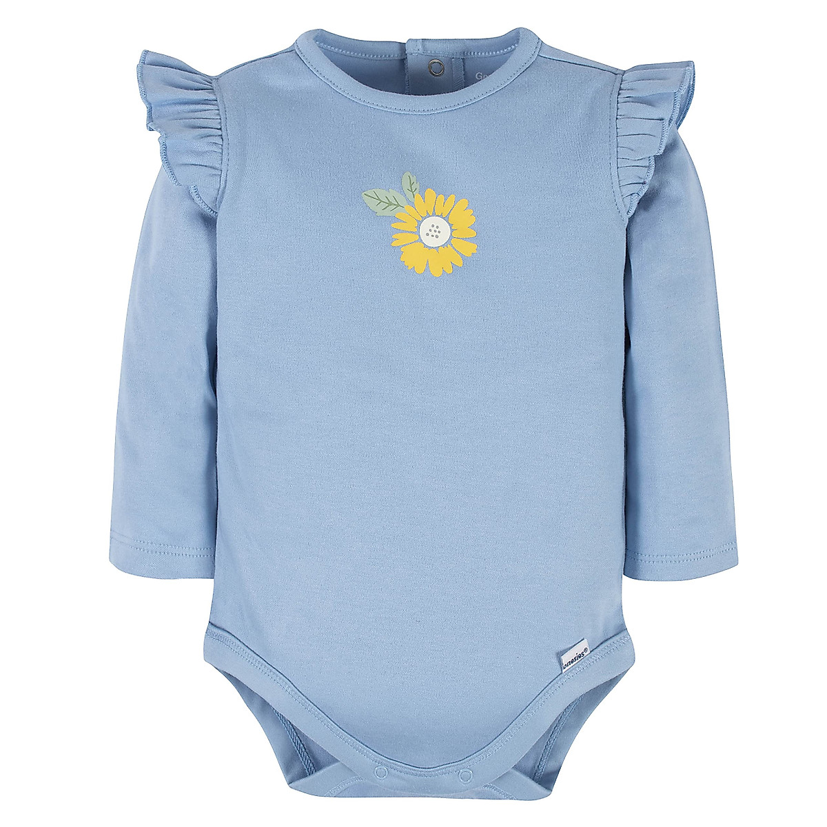 Gerber Baby Girls Long Sleeve Onesies 3-Piece Bodysuit, Pants & Headband Set, Yellow Sunflower, 3-6 Months US