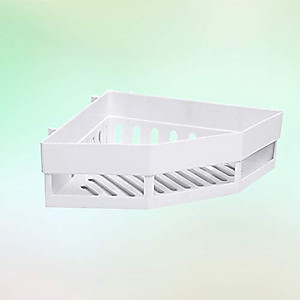 TOPBATHY Frame Stand Bathroom Corner Shelf Wall Mounted Shower Caddy Storage Holder Free Of Punch Corner Triangle Rack Organizer For Toilet Bathroom Kitchen Organizer Rack