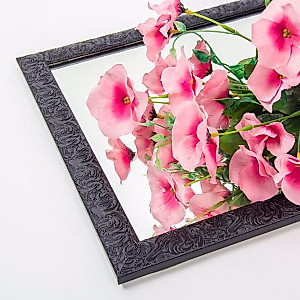 Flulep Full Length Wall Mounted Mirror, 50"x 14", Black