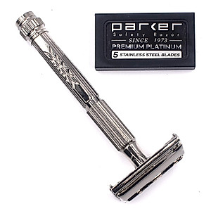 Parker Model 60R Safety Razor and 5 Parker Platinum Razor Blades