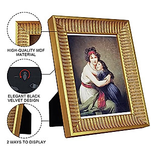 XUANLUO 5x7 Inch Picture Frames Vintage Baroque Style Gold Photo Frame with HD Glass Front Antiqued Wall Mount or Tabletop Display
